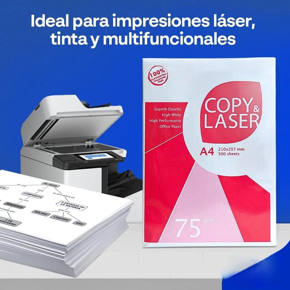 Papel Bond COPYLASER A4 75GR - Caja de 2.5 millares - Promart