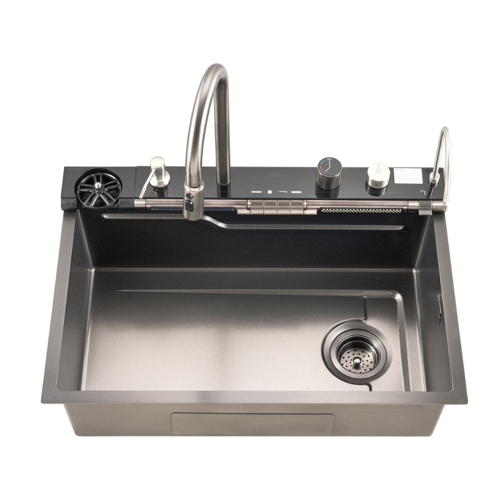 Lavadero 1 poza Auto 75x50cm Embossed Pvd Black Antiraya Orange - Promart