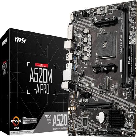 Motherboard MSI A520M PRO AMD A520 Socket AMD AM4 mATX - Promart