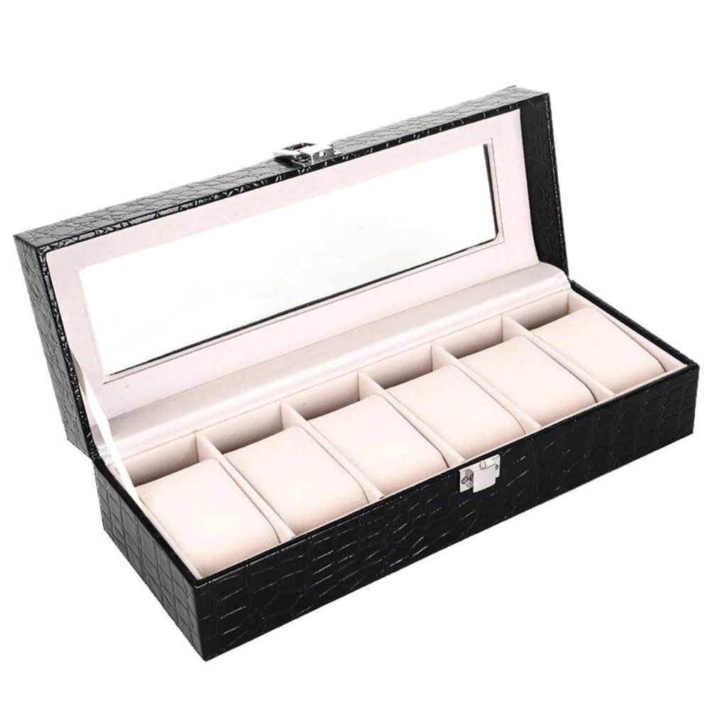 Organizador Porta Reloj Piel de Cocodrilo Caja 6 Relojes | Promart ...
