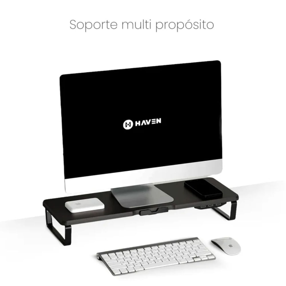 Base Soporte Elevador Haven M108 Stand Para Monitor y Laptop Usb 3.0 ...