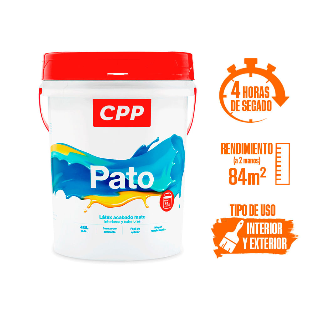 COMBO Pintura Látex Pato CPP Blanco Humo 4 galones + Sellador CPP 4 galones - Promart