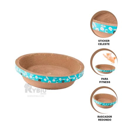 Rascador Gatuno en Forma Circular Color Marron Y+Stickers | Promart.pe ...