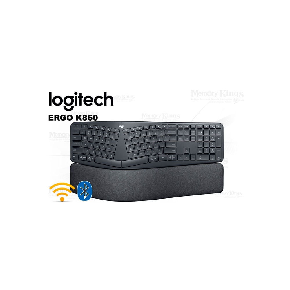 Teclado Logitech Ergo K860 + Bluetooth Wireless - Ergonomía Negra, Com ...