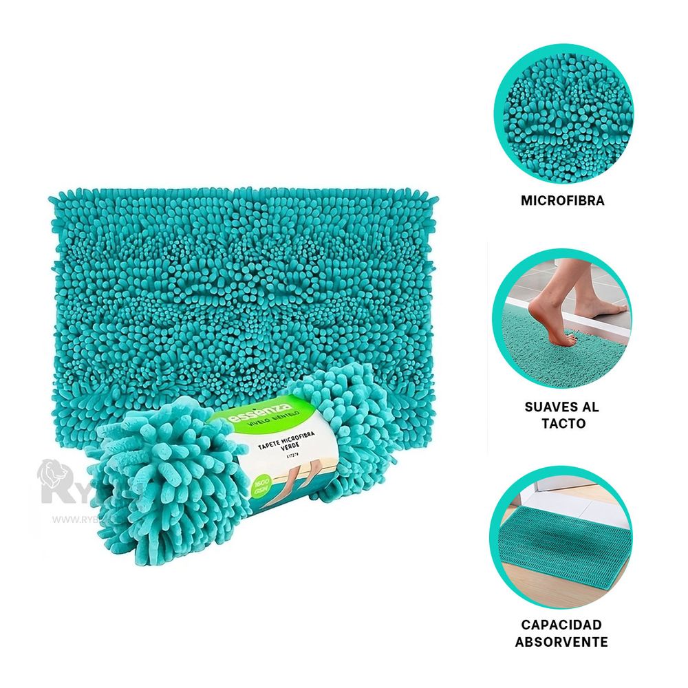 Tapete Rectangular de Microfibra Versatil en Color Verde | Promart.pe ...