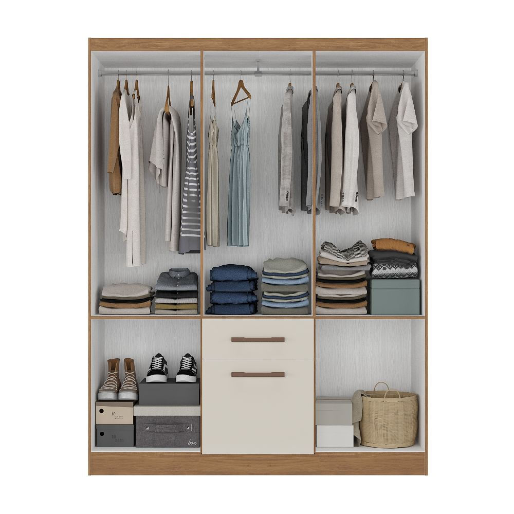 Ropero Laos 7 Puertas 1 Cajón MDF Blanco/Castaño Promart - Promart
