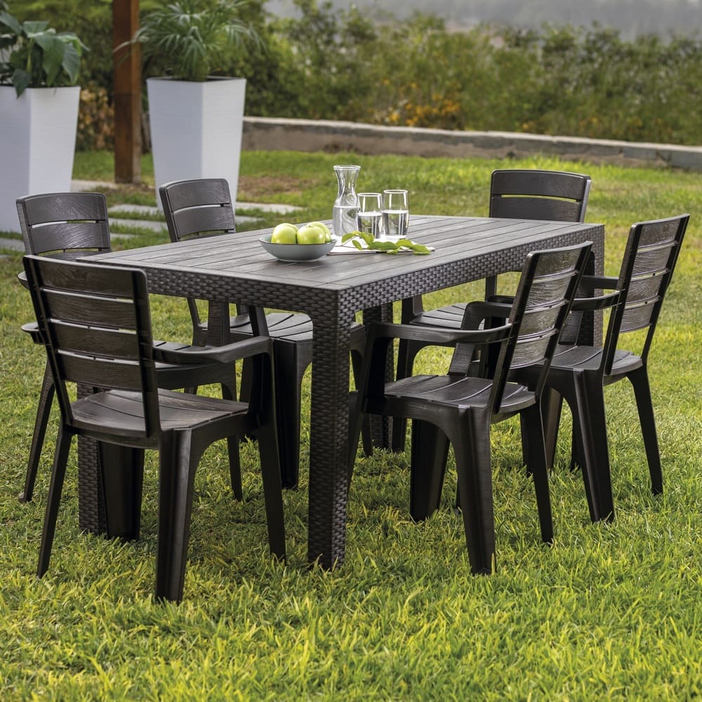 Mesa de Plástico Reyplast Roble Ratan 150x80cm - Promart