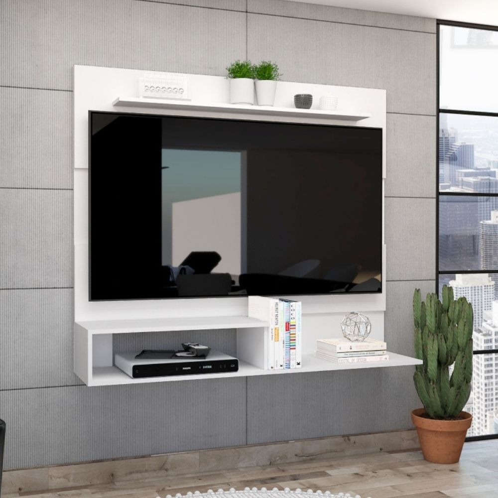 Panel de TV 55" Ascher Melamina Blanco de 140cm Tuhome - Promart