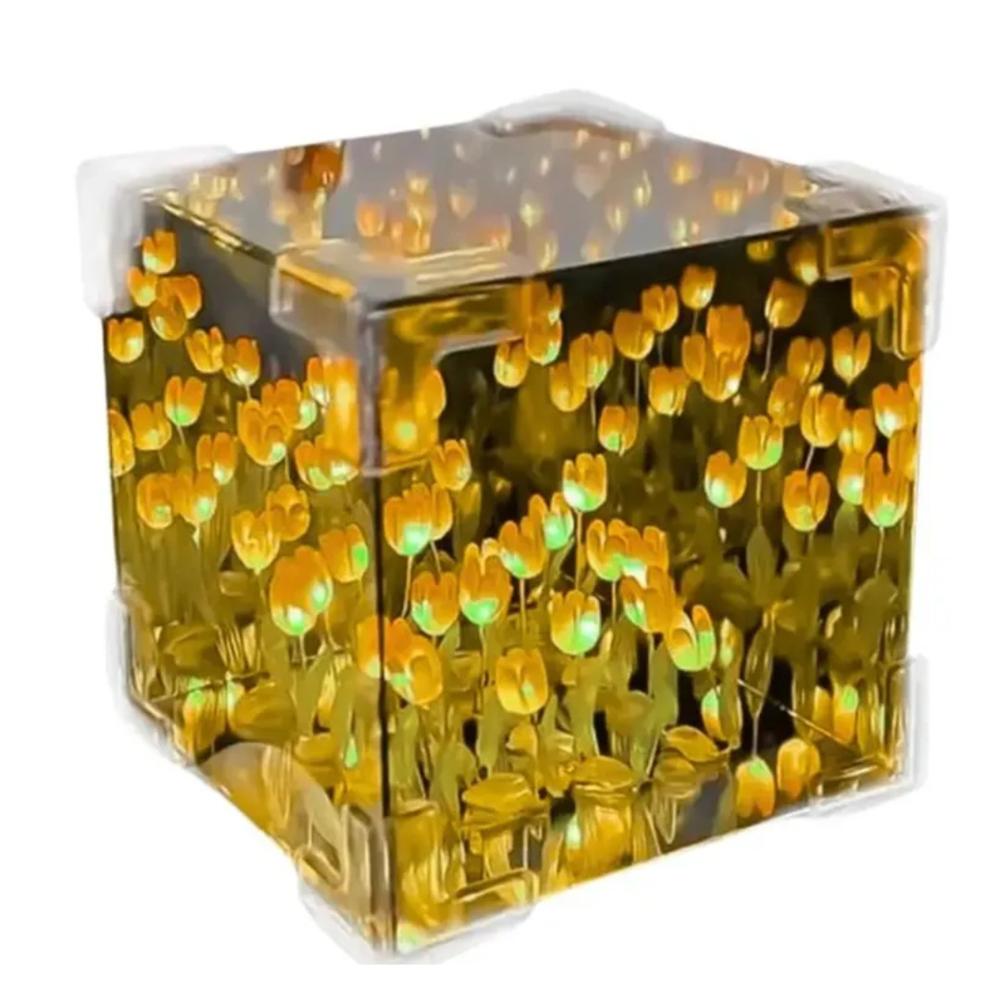 Lampara Armable de Tulipanes Infinitos Amarillo Luces Led - Promart