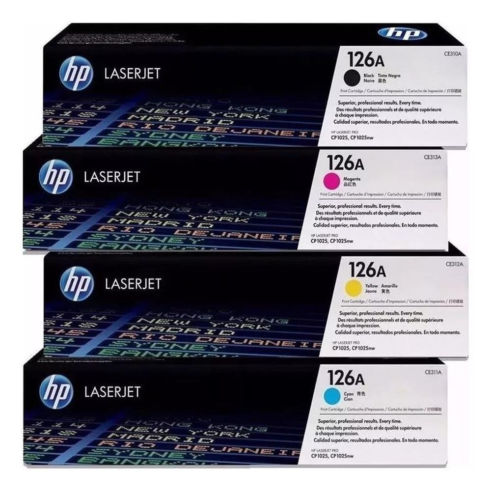 Kit Toner HP 126A Cyan Magenta Amarillo Negro - Pack - Promart