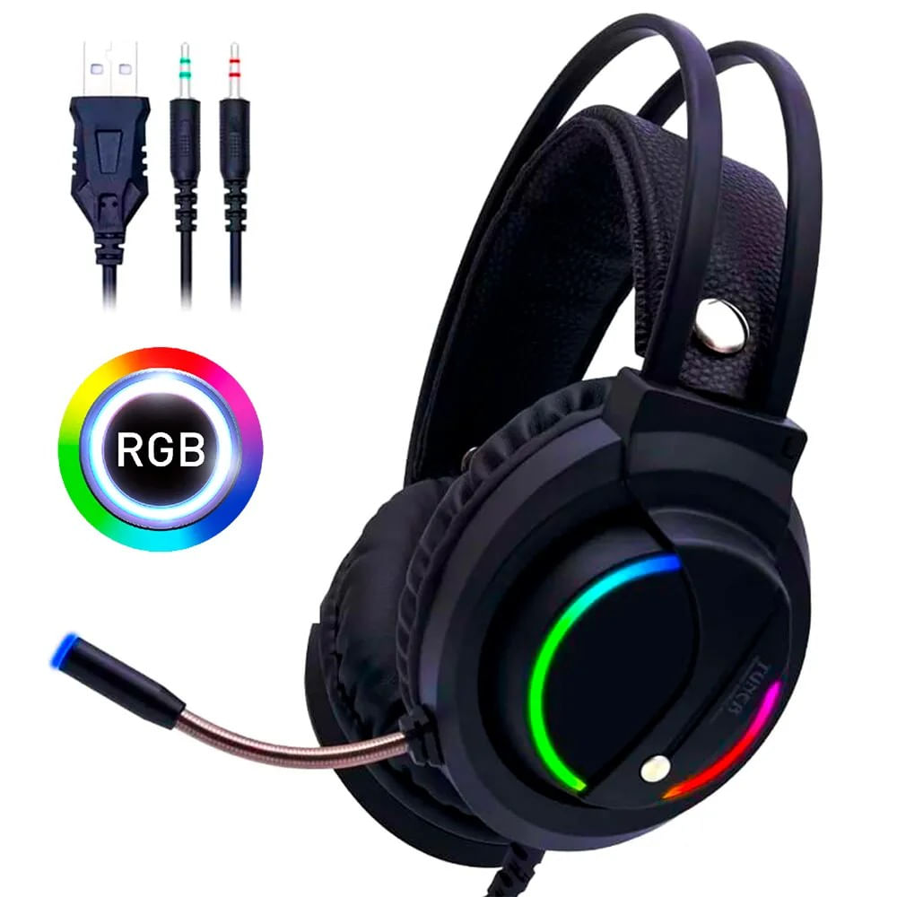 Combo Audífonos Gamer D5000 PRO Luces RGB + Mou | Promart.pe - Promart