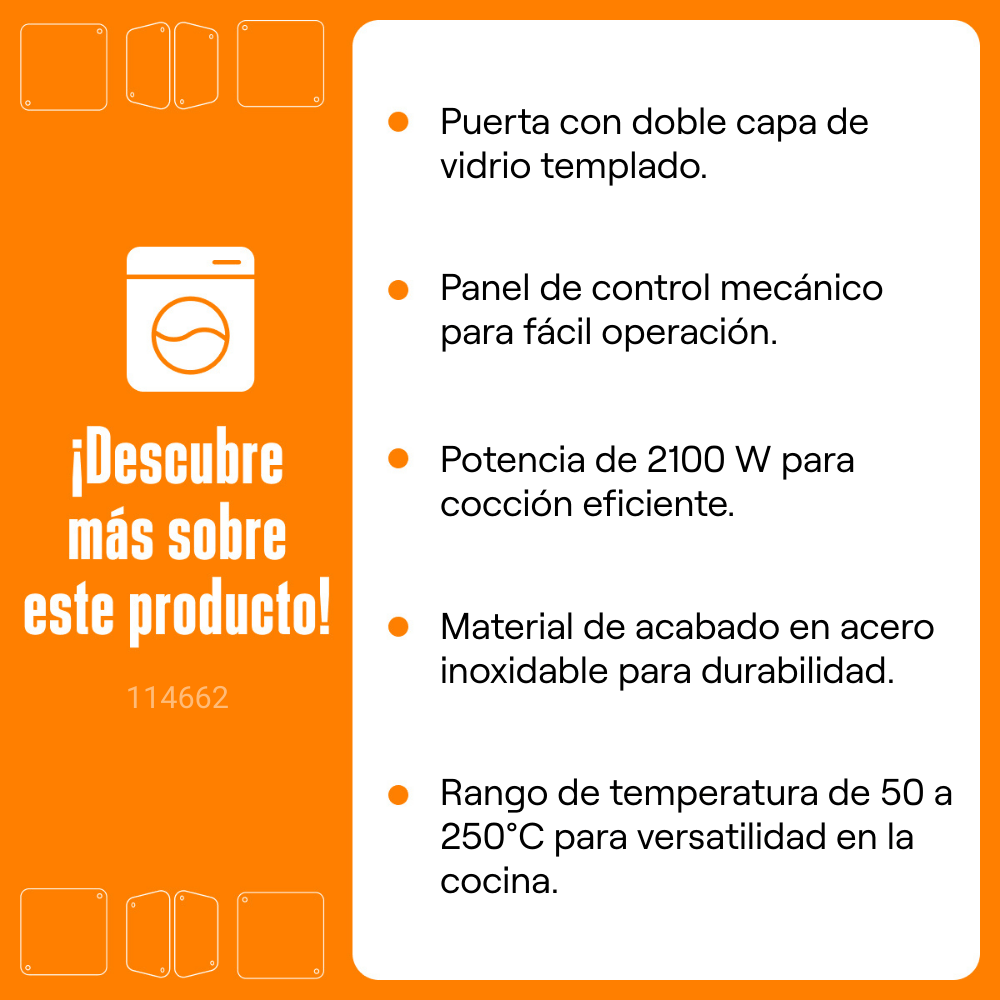 Horno empotrable Orange eléctrico H70E 70 litros - Promart