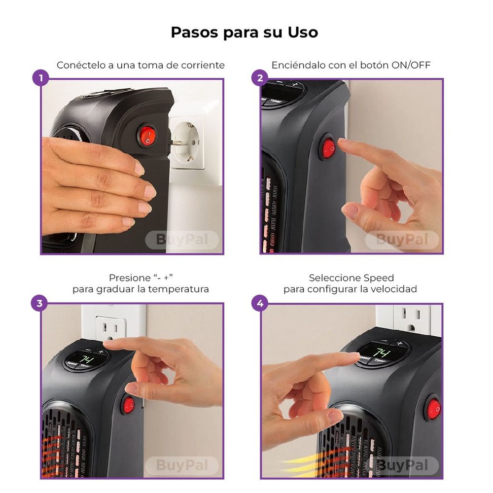Calefactor Portatil Pared Digital Regulable | Promart.pe - Promart