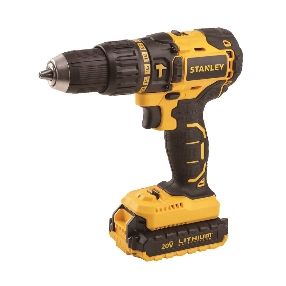Taladro percutor Stanley 20V Brushless + Set - Promart