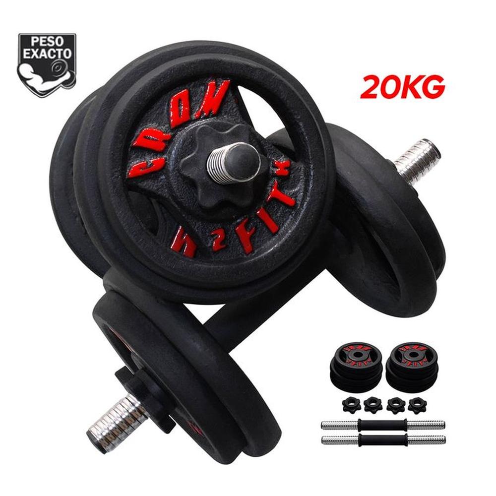 Set Pesas de 20kg + Mancuernas de PVC discos de 3kg y 2kg | Promart.pe ...