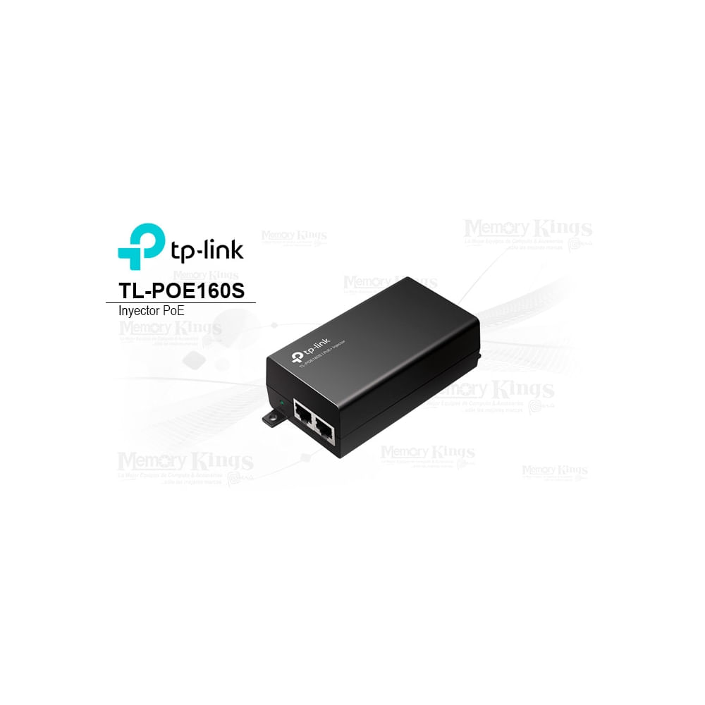 Inyector PoE TP-LINK TL-POE160S de 60W para red Gigabit, ideal para cámaras y puntos de acceso ...