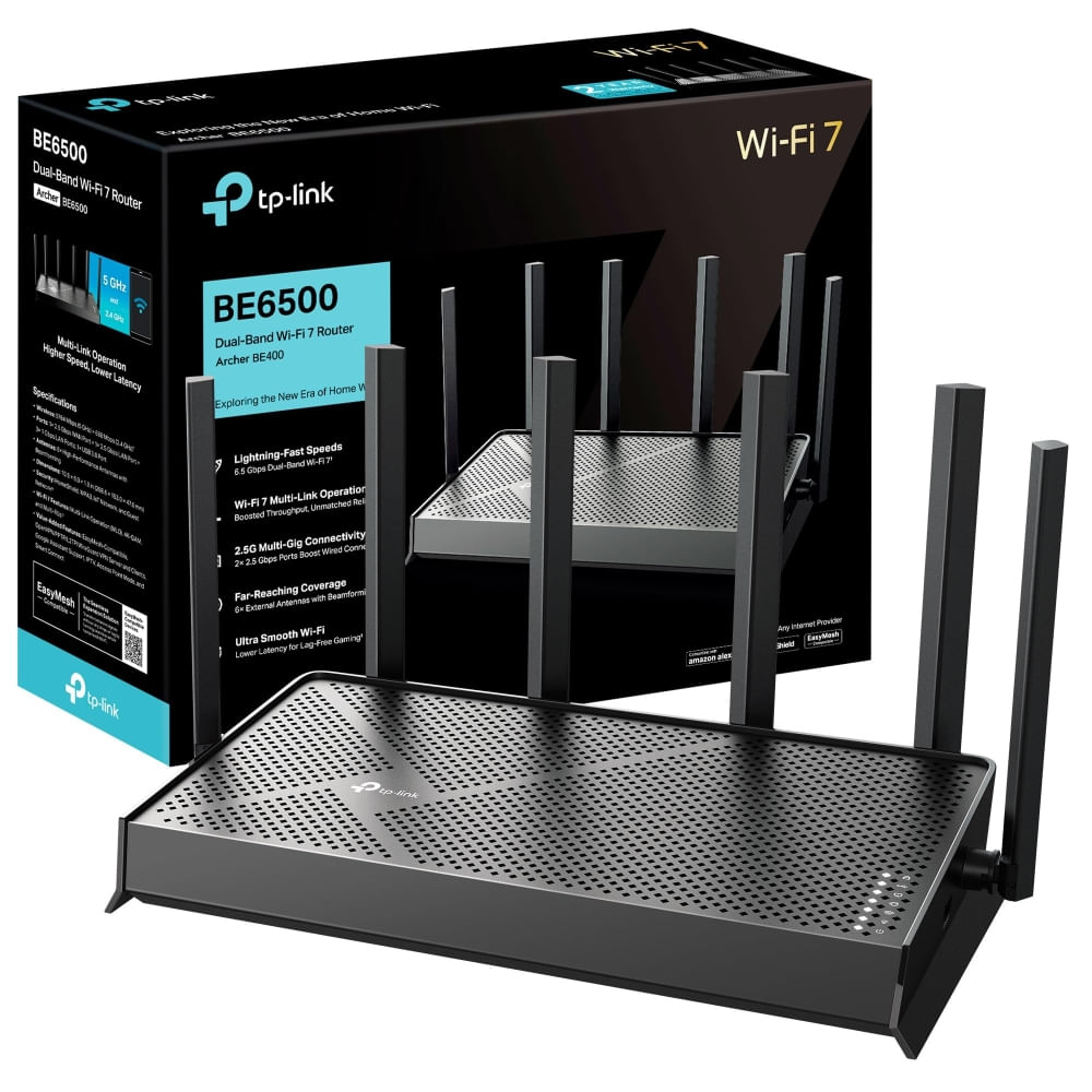 TP-Link Archer BE400 router dual-band 6500 Mbps, alta velocidad ...