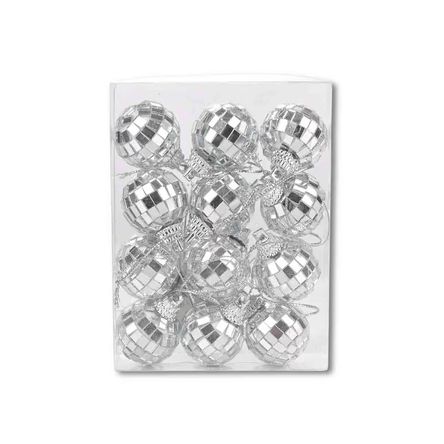 NAVIDAD Esferas reflectivas plateadas set 12 pcs | Promart.pe - Promart