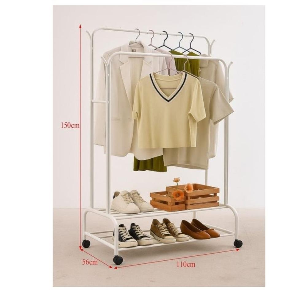 Organizador De Ropa Doble con Estantes De 2 Niveles con Ruedas ...