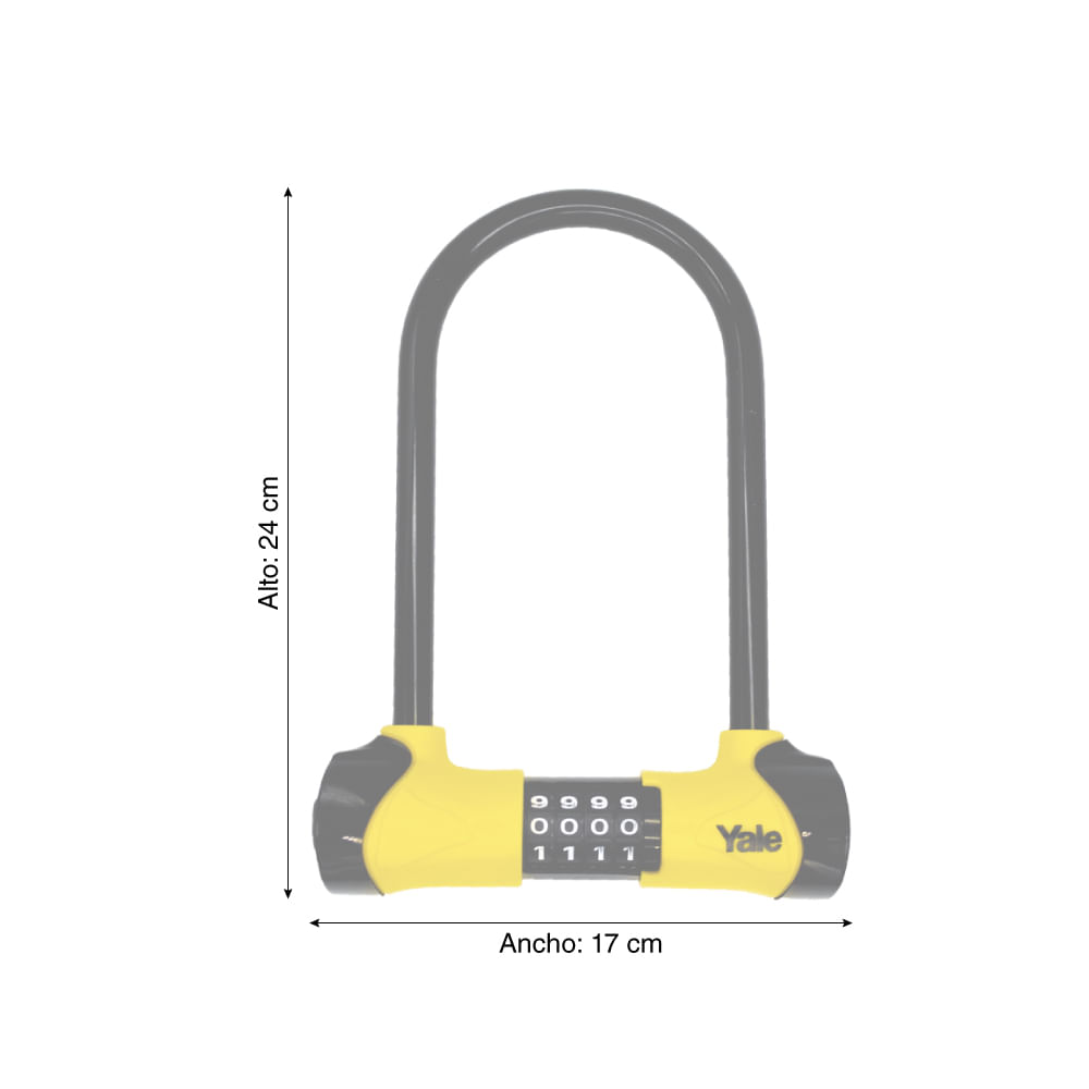 COMBO Caja fuerte Yale Mini 17x17x23 + Candado de combinación 10mm Yale ...