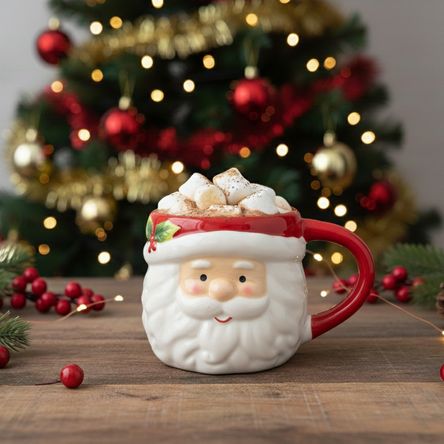 Mug Santa 400ml Cuentos de Navidad Orange - Promart