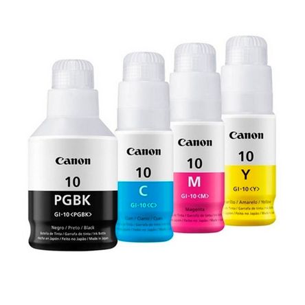 Kit de Tintas Canon GI-10 Original 4 Colores Compatible con impresoras ...