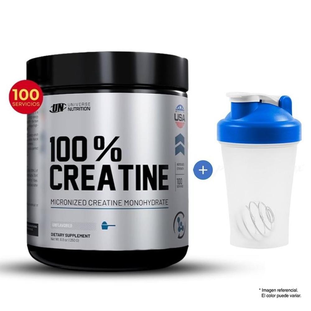 100% Creatine Creatina Monohidratada 250g UNIVERSE NUTRITION + SHAKER ...