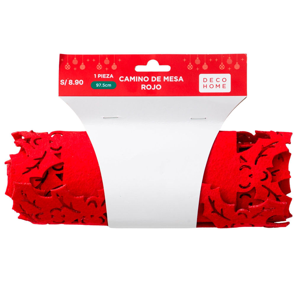 Adorno DECO HOME Camino De Mesa Rojo 97.5cm - Promart