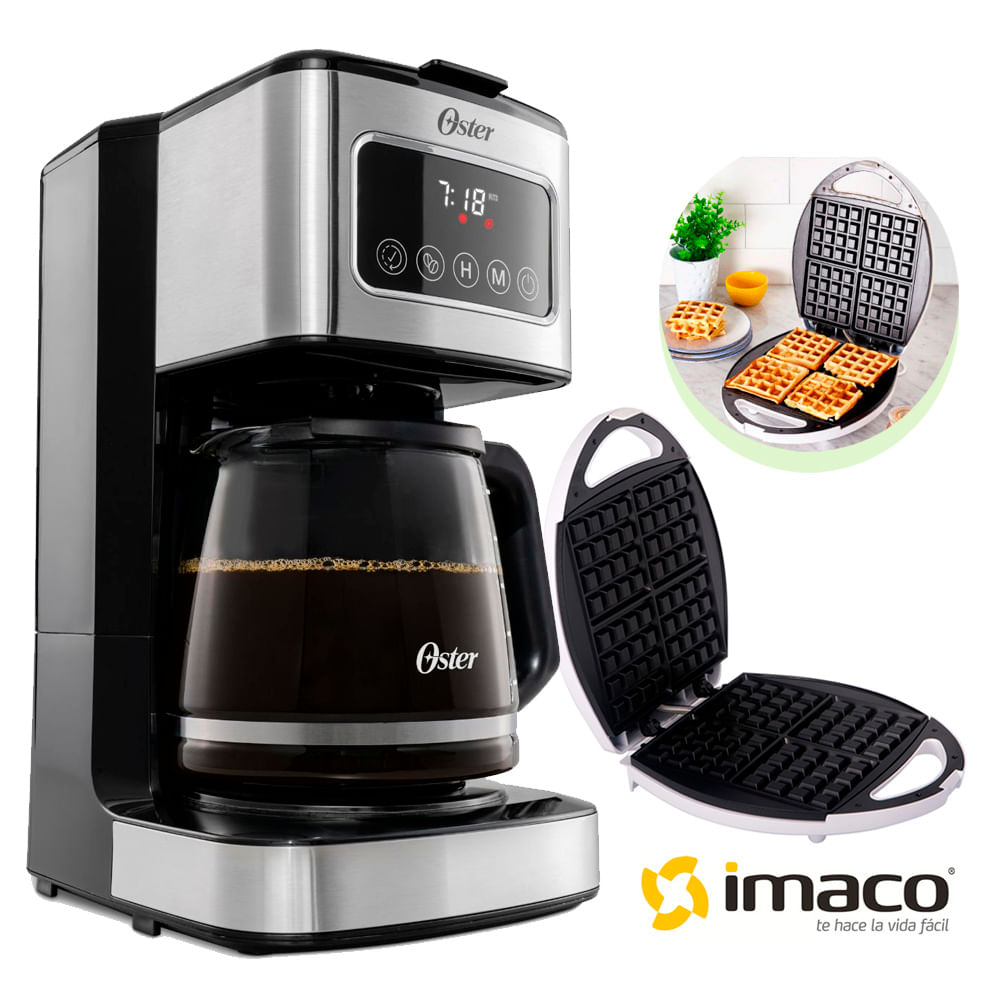 Cafetera Oster Programable con Pantalla Táctil mas Waflera Imaco ...