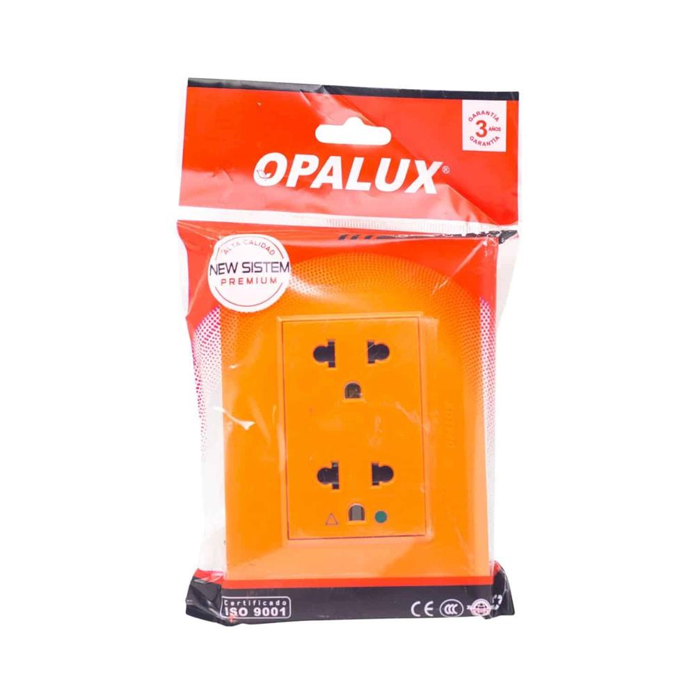 Tomacorriente Doble Universal con Toma a Tierra KF6208TR.ORG OPALUX ...