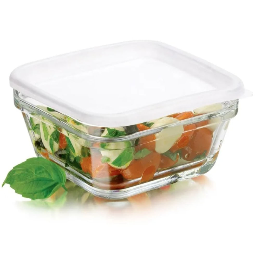 Refractario de vidrio mediano 1.6 litros con tapa de plástico Libbey ...