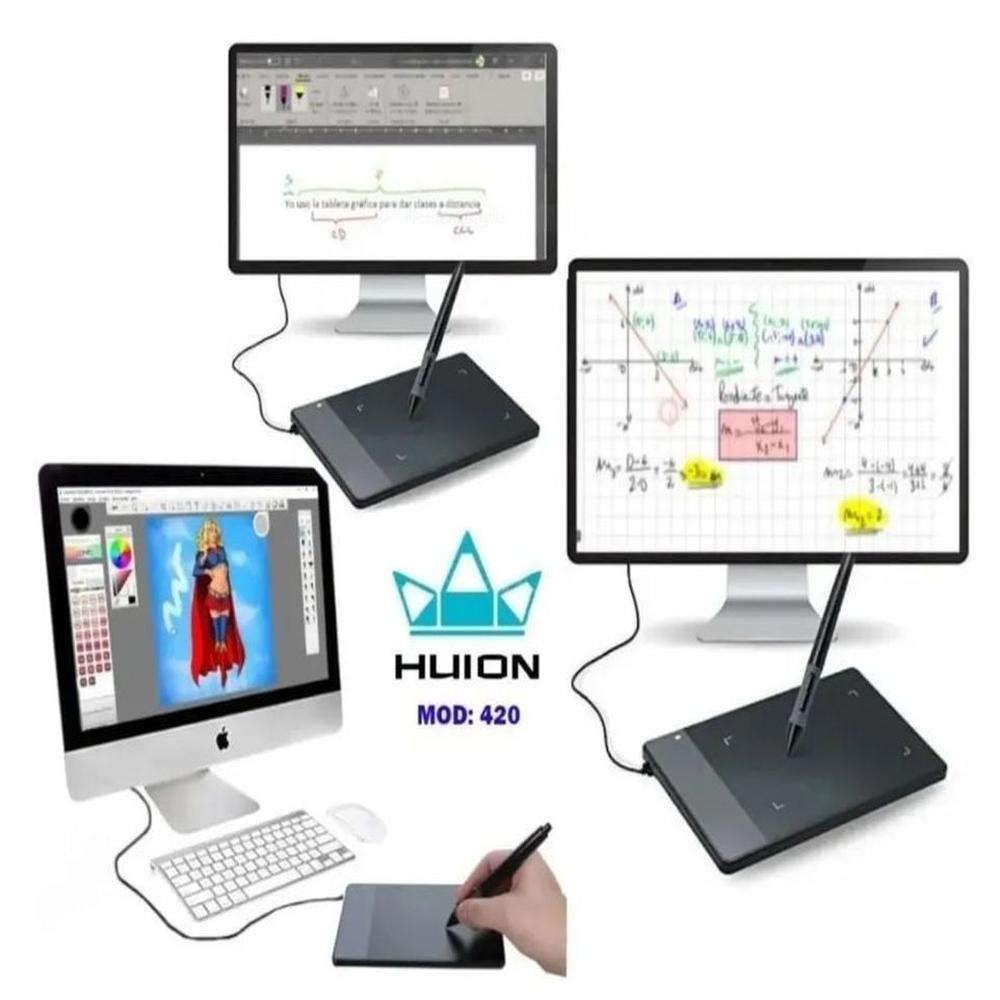 Tableta Gráfica Digital Huion 420 y CABLE LED ROJO | Promart.pe - Promart