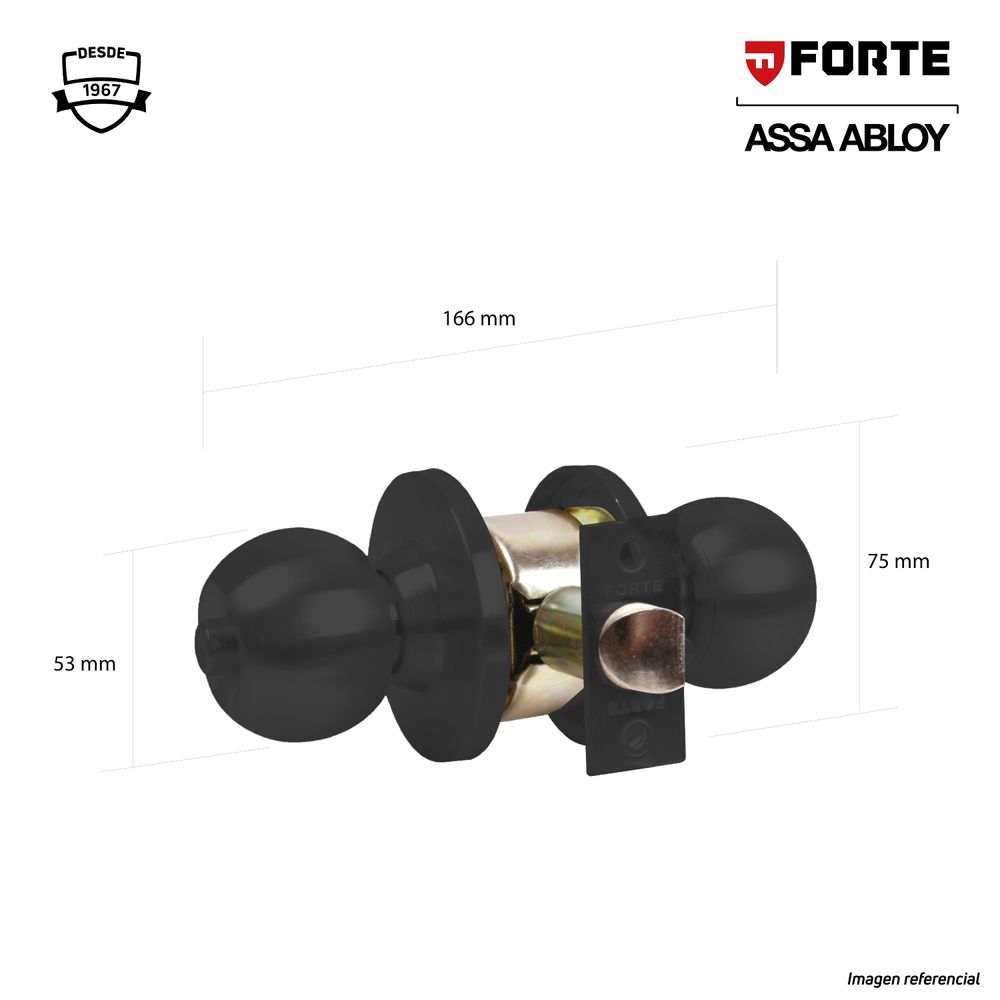 Cerradura Pomo Forte Baño Negro Mate - Promart