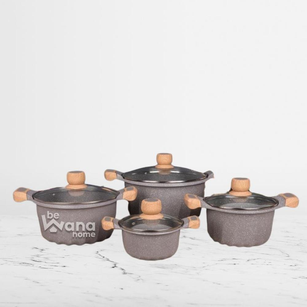 Set De Ollas Roca Volcanica Antiadherente 8pcs GRIS - MGC | Promart.pe ...