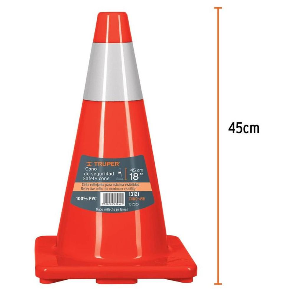 Cono reflectivo de seguridad precaución de 45 cm 2 unidades | Promart ...