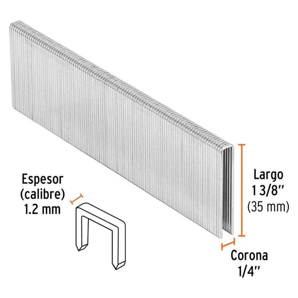 GRAPAS PARA ENGRAPADOR NEUMATICO calibre 18, 35mm, 5000 UNIDADES - Promart