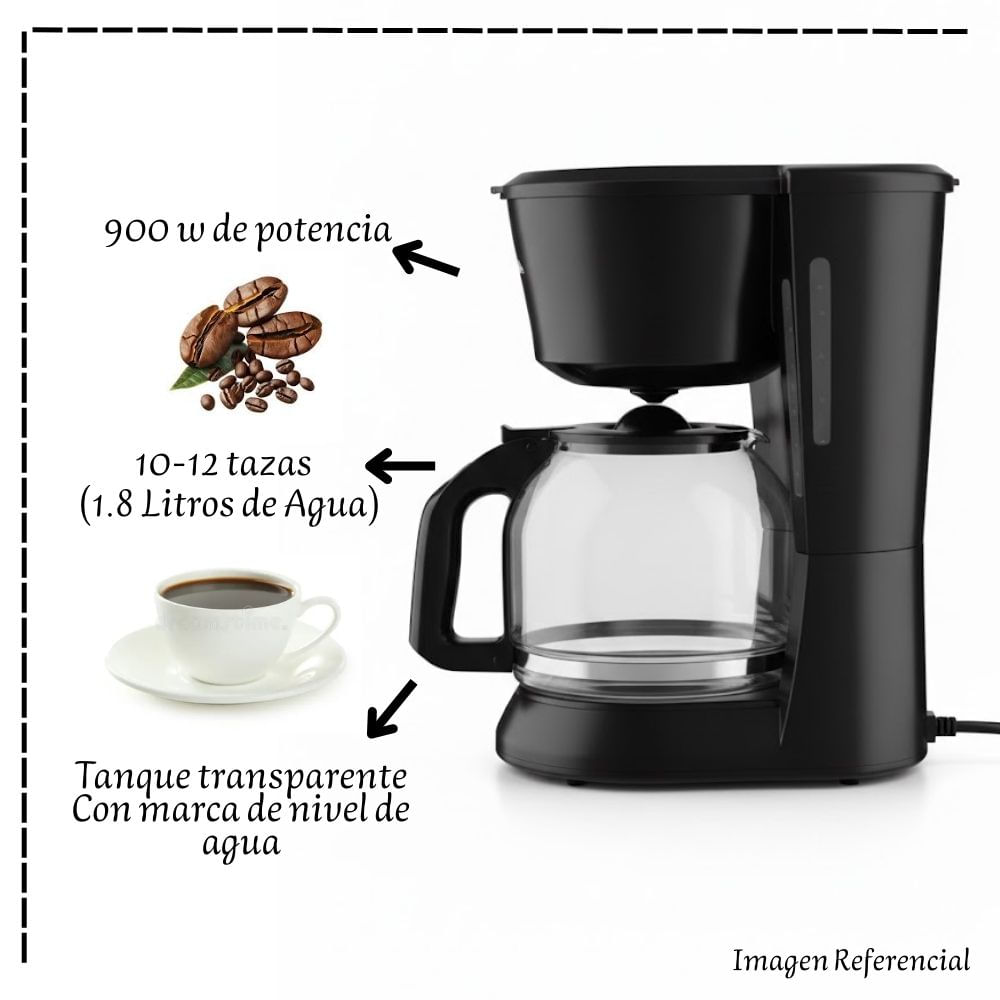 CAFETERA ELÉCTRICA PRIMA DE 12 TAZAS - NEGRO | Promart.pe - Promart