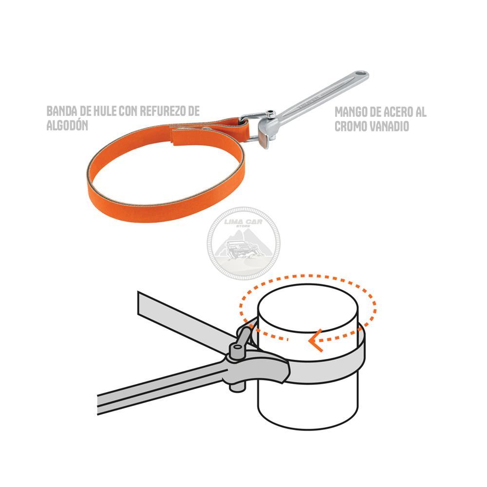Llave para filtro Banda de Hule 6- 1-2'' Truper| Promart.pe - Promart