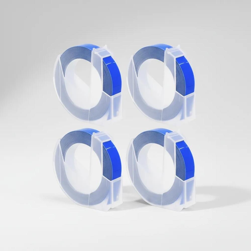 4 Rollos Adhesivo de Relieve Color azul ancho 9mm x 3 Metros - Promart