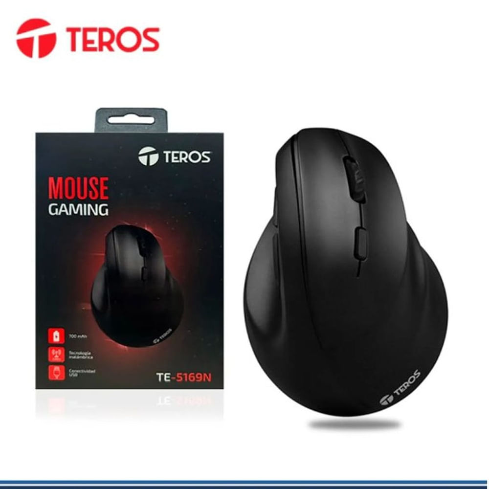 MOUSE TEROS TE-5169N ERGONÓMICO INALÁMBRICO 24G BLUETOOTH VERTICAL ...