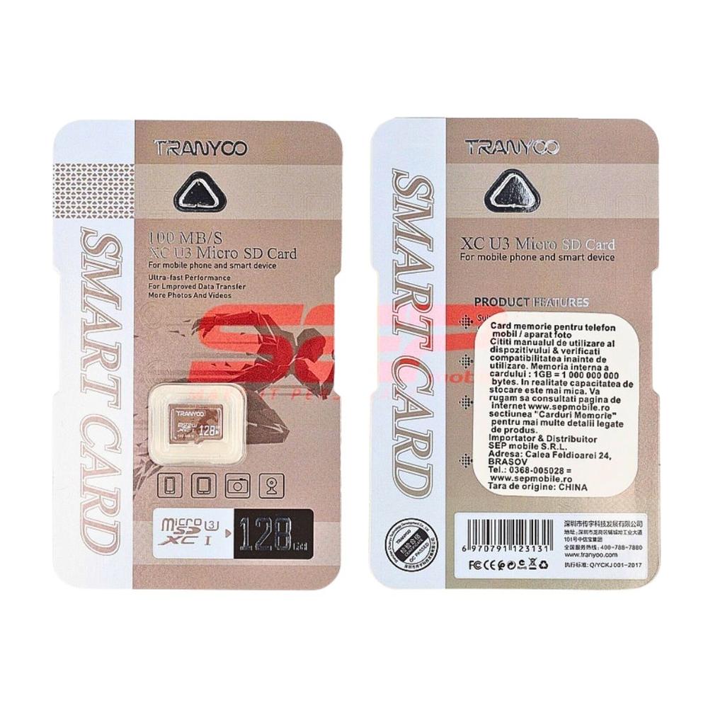 Tarjeta Micro SD 128GB Tranyoo U3 100MB/s Clase 10 para Cámaras ...
