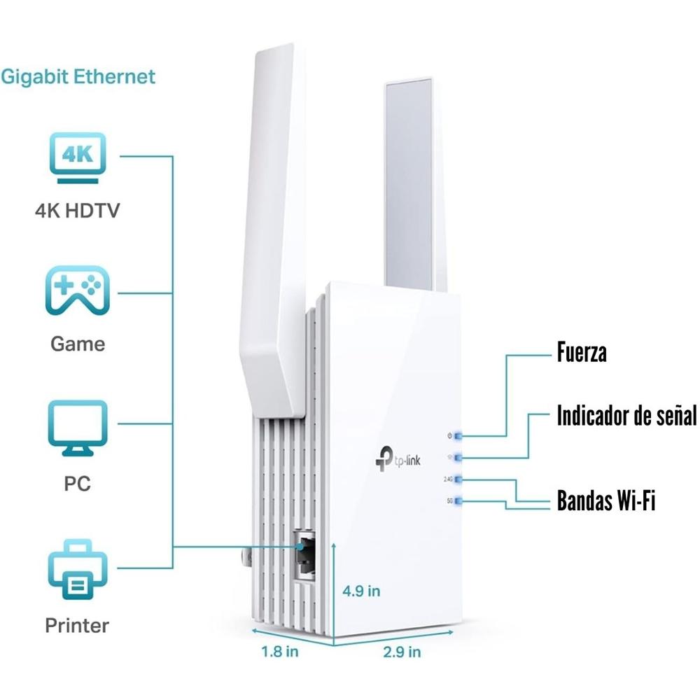 TP-Link - Extensor de Cobertura Mesh RE605X Wi-Fi Gigabit AX1800 ...
