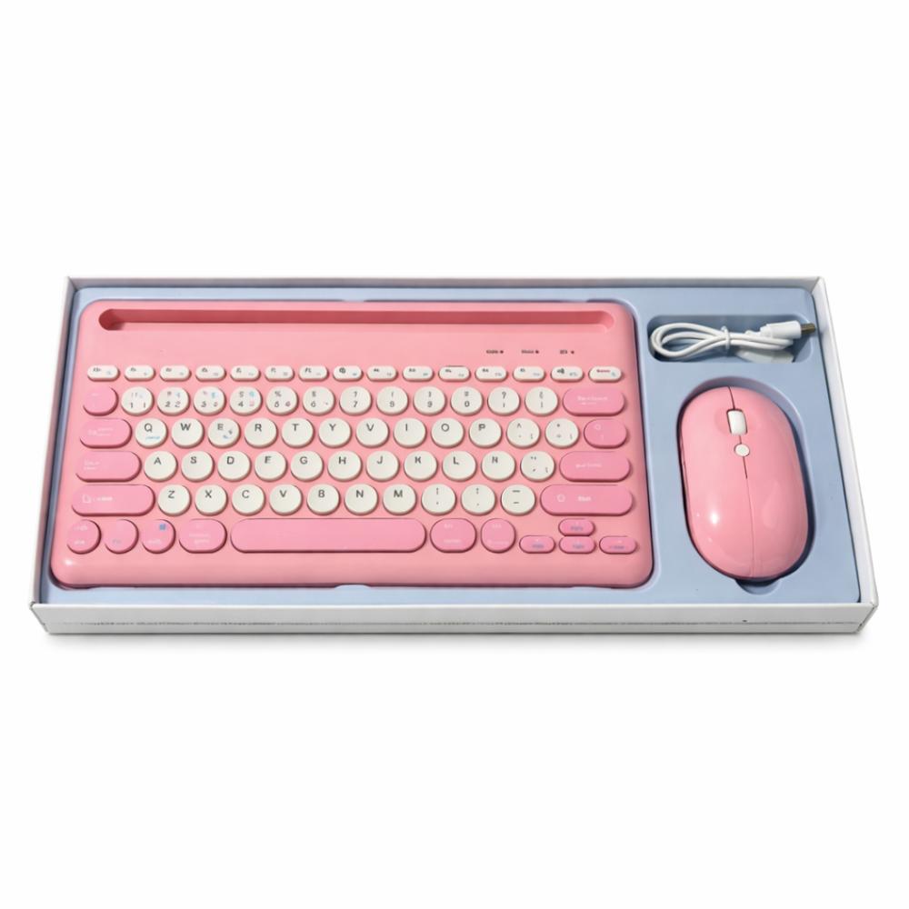 COMBO TECLADO Y MOUSE COLOR ROSADO - Promart
