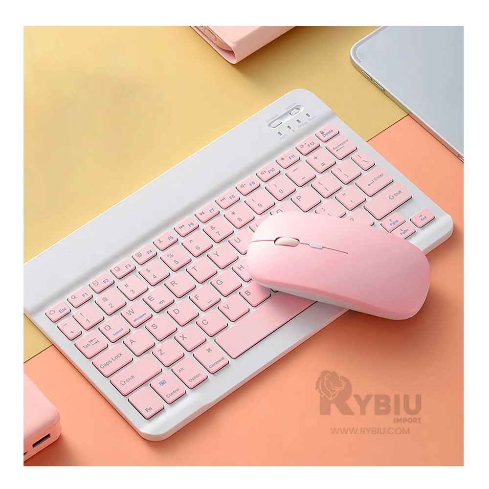 Kit de Teclado y Mouse Bluetooth en Color Rosado - Promart