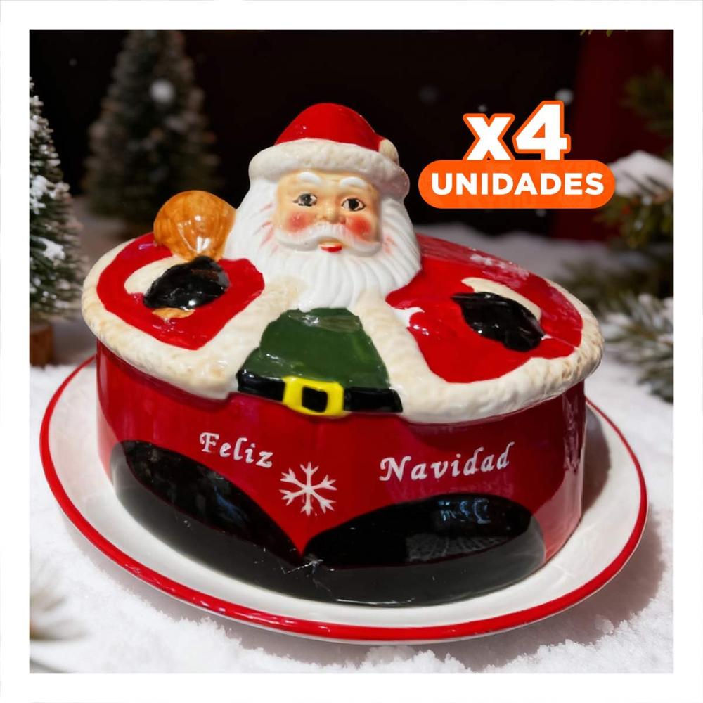 Pack4 Vasija Colorido de Papa Noel Y+Regalo Stickers - Promart