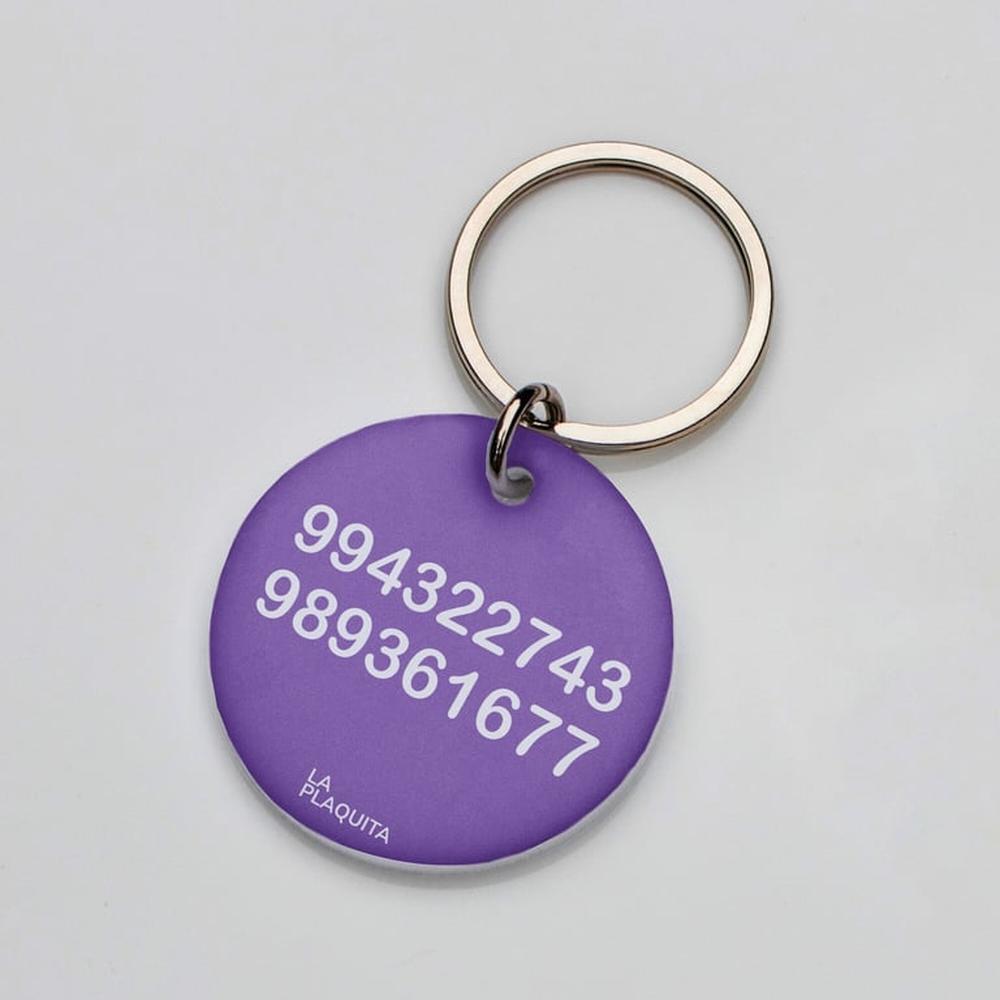 Placa de identificación perros gatos Hello Morado - Promart