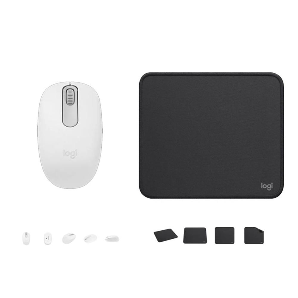 LOGITECH MOUSE M19 BLANCO PAD MOUSE 200x230 NEGRO - Promart