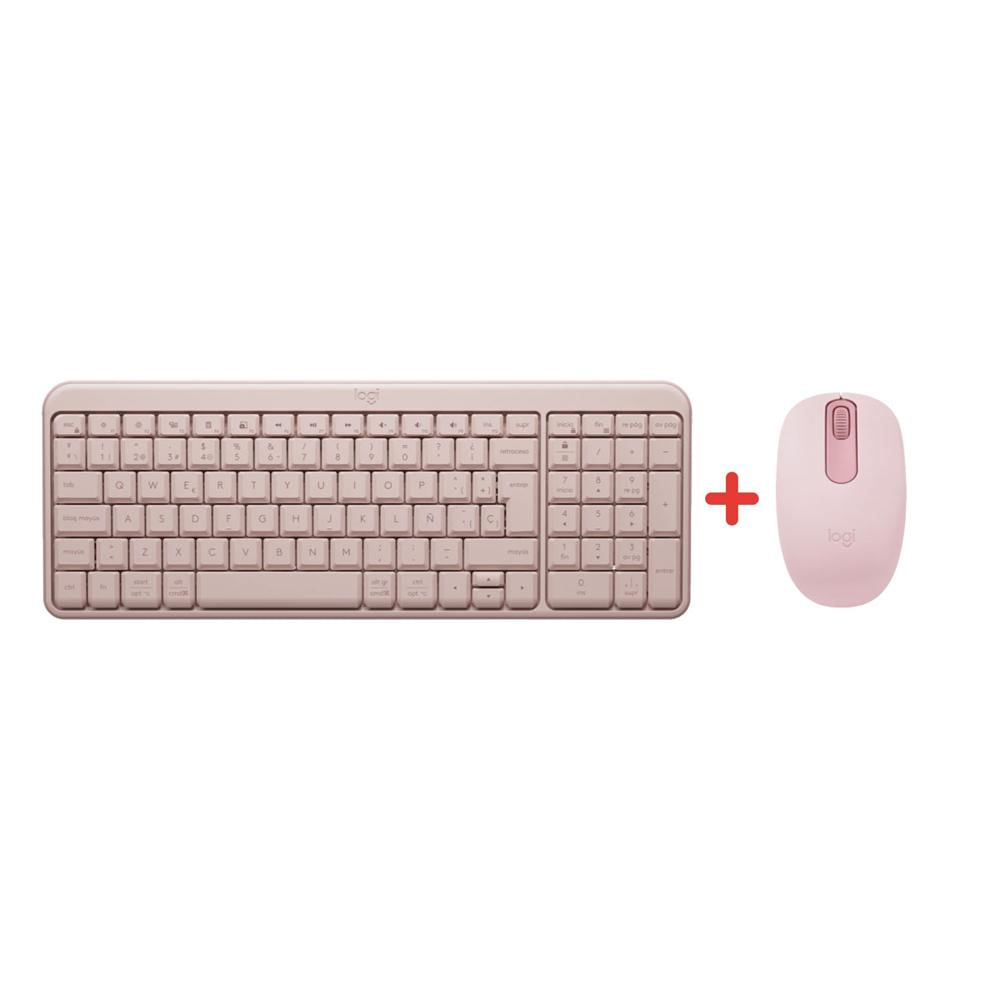KIT LOGITECH TECLADO K250 MOUSE M196 ROSADO - Promart