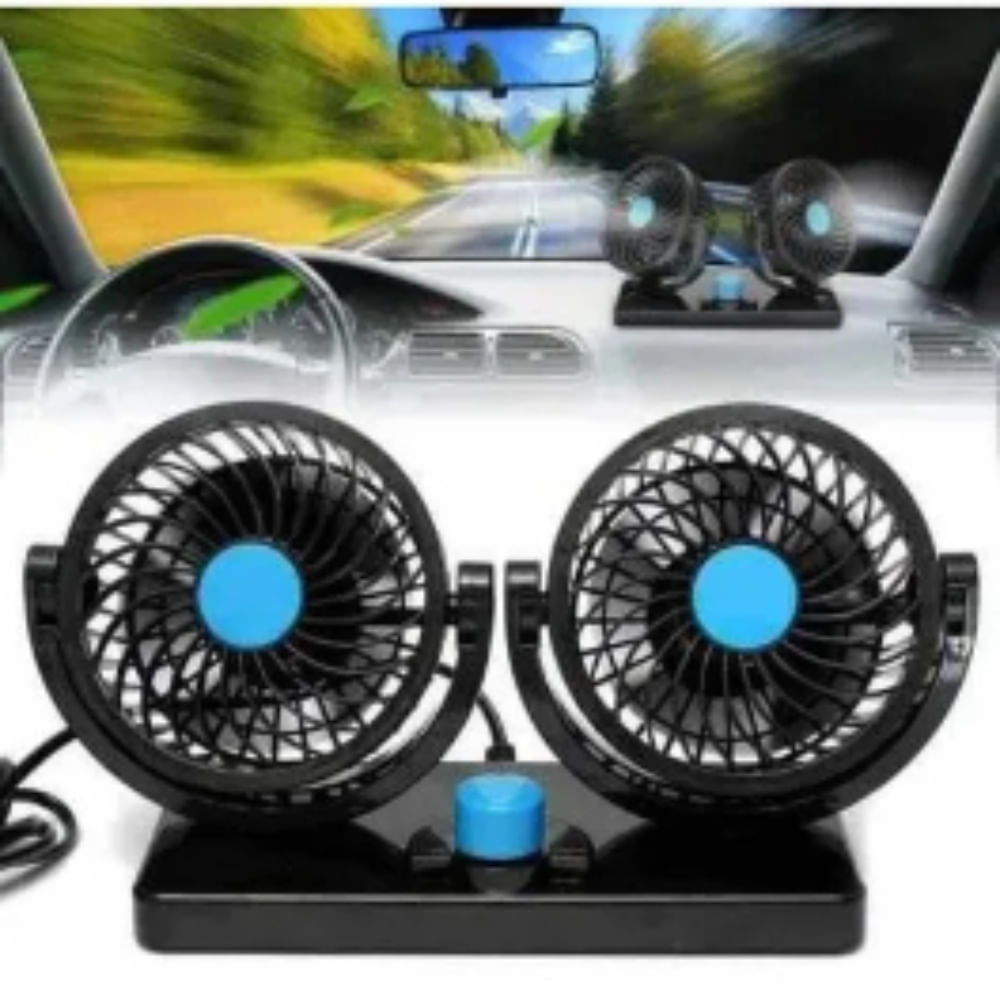 360 Grados Doble Ventilador Para Auto Carro Coche 12v - Promart