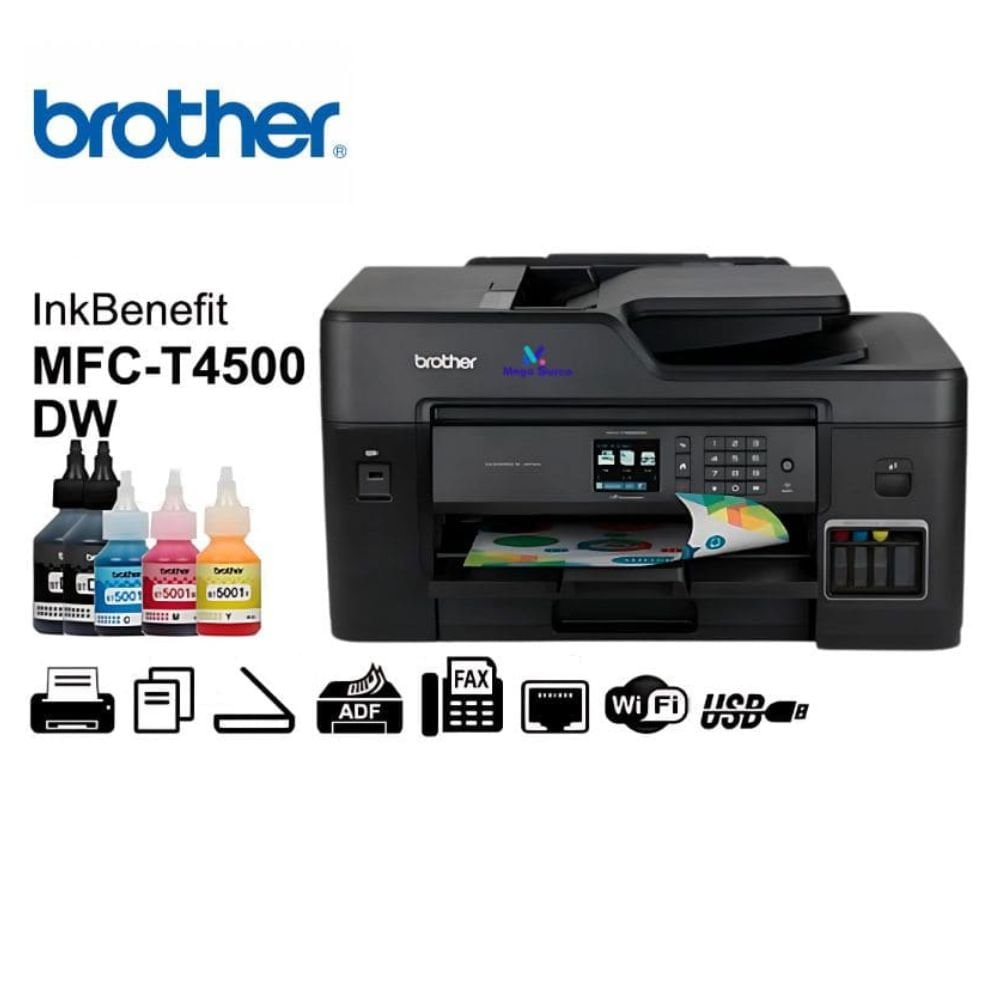 IMPRESORA MULTIFUNCIONAL BROTHER MFCT4500DW A3 WIFI DUPLEX ADF - Promart